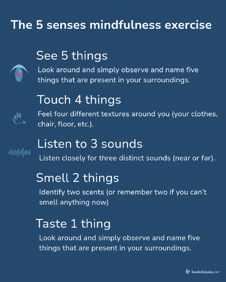 Finding Calm Through the 5 Senses Mindfulness Exercise - bookdialysis blog